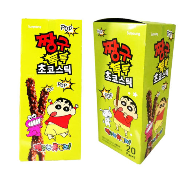 Halal Korea Snack Crayon Shinchan Tok Tok Choco Stick 20 sticks ...