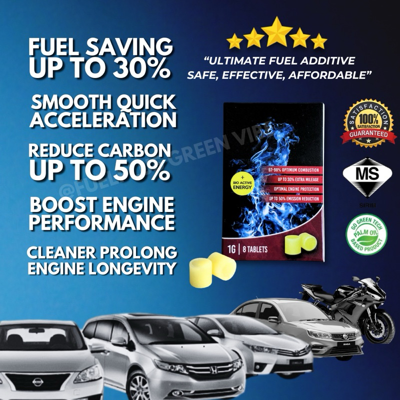 (8 TABLET) FUELPLUS FUEL ADDITIVE ADITIF JIMAT MINYAK KERETA MOTOR ...