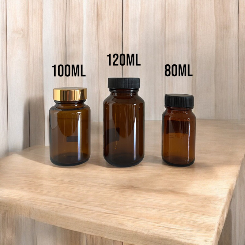Supplement Amber Glass Bottles - Botol Kaca Untuk Ubat, Suplemen. 60ml ...