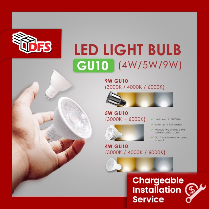 DFS LED LIGHT GU10 Bulb Tri-Tone 4W 5W 9W [Spotlight Track Light ...