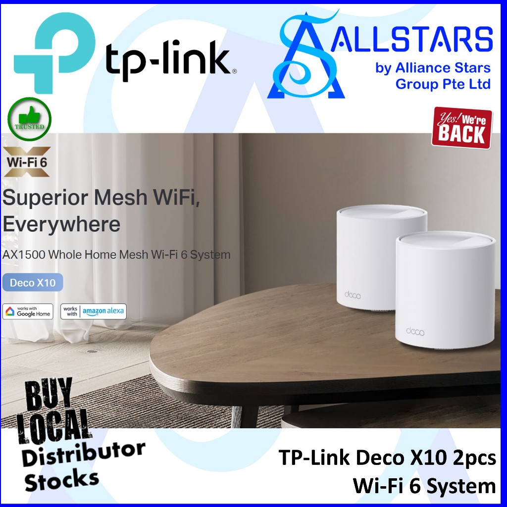(ALLSTARS) TPLink / TP-Link Deco X10 (2pcs pack) AX1500 Whole Home Mesh ...