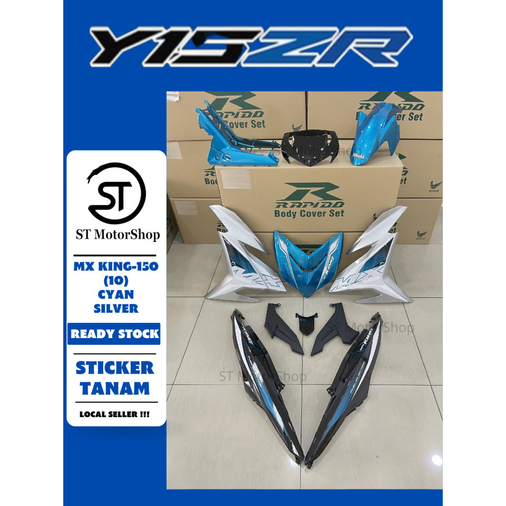 Yamaha Ysuku Y15zr V1 V2 Mx King-150 (10) Cyan Silver Sticker Tanam ...