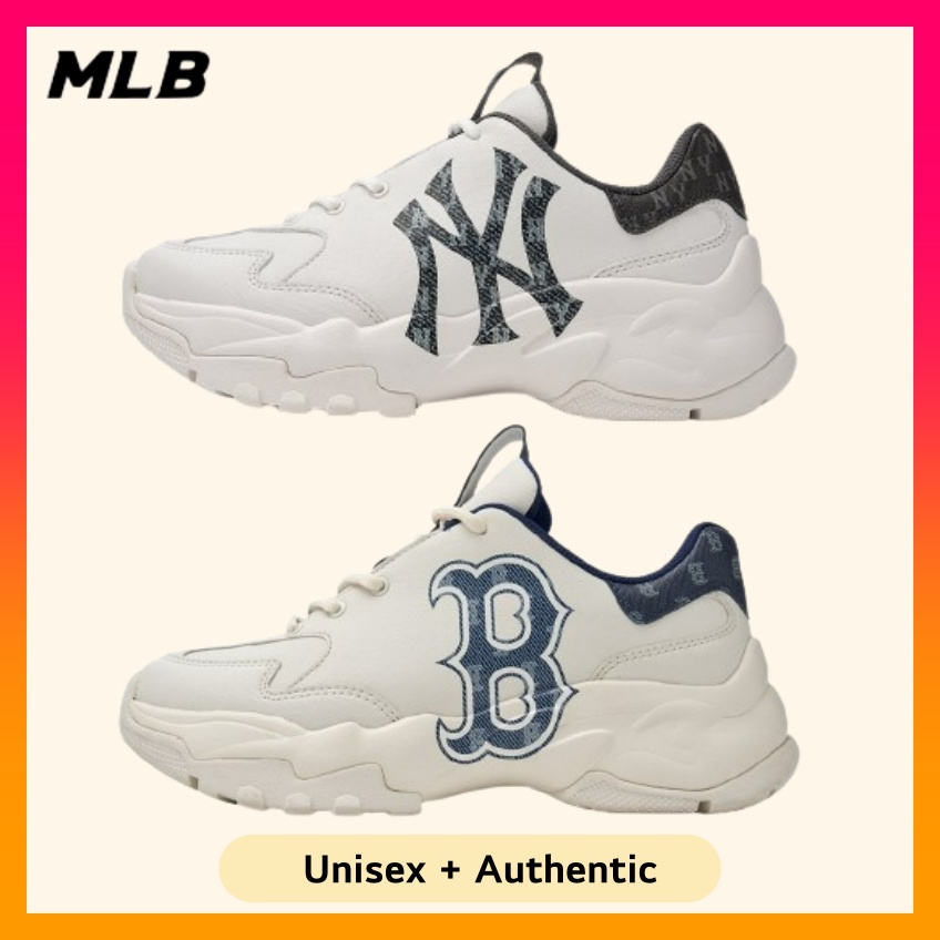 MLB Bigball CHUNKY Denim Monogram Unisex Shoes (2024New) | Shopee Malaysia