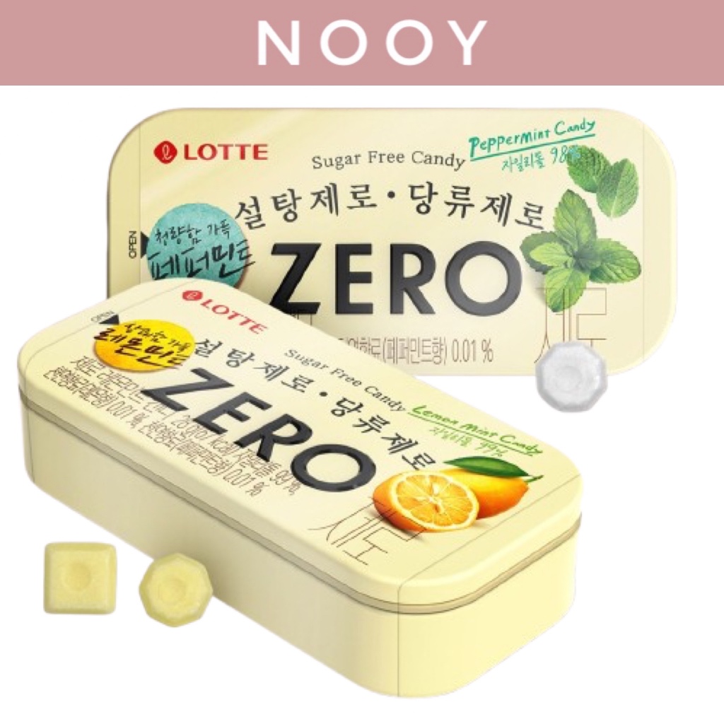 [Lotte] Zero Sugar Free Candy 28g 6ea 99% Xylitol Lemon Peppermint Mint ...