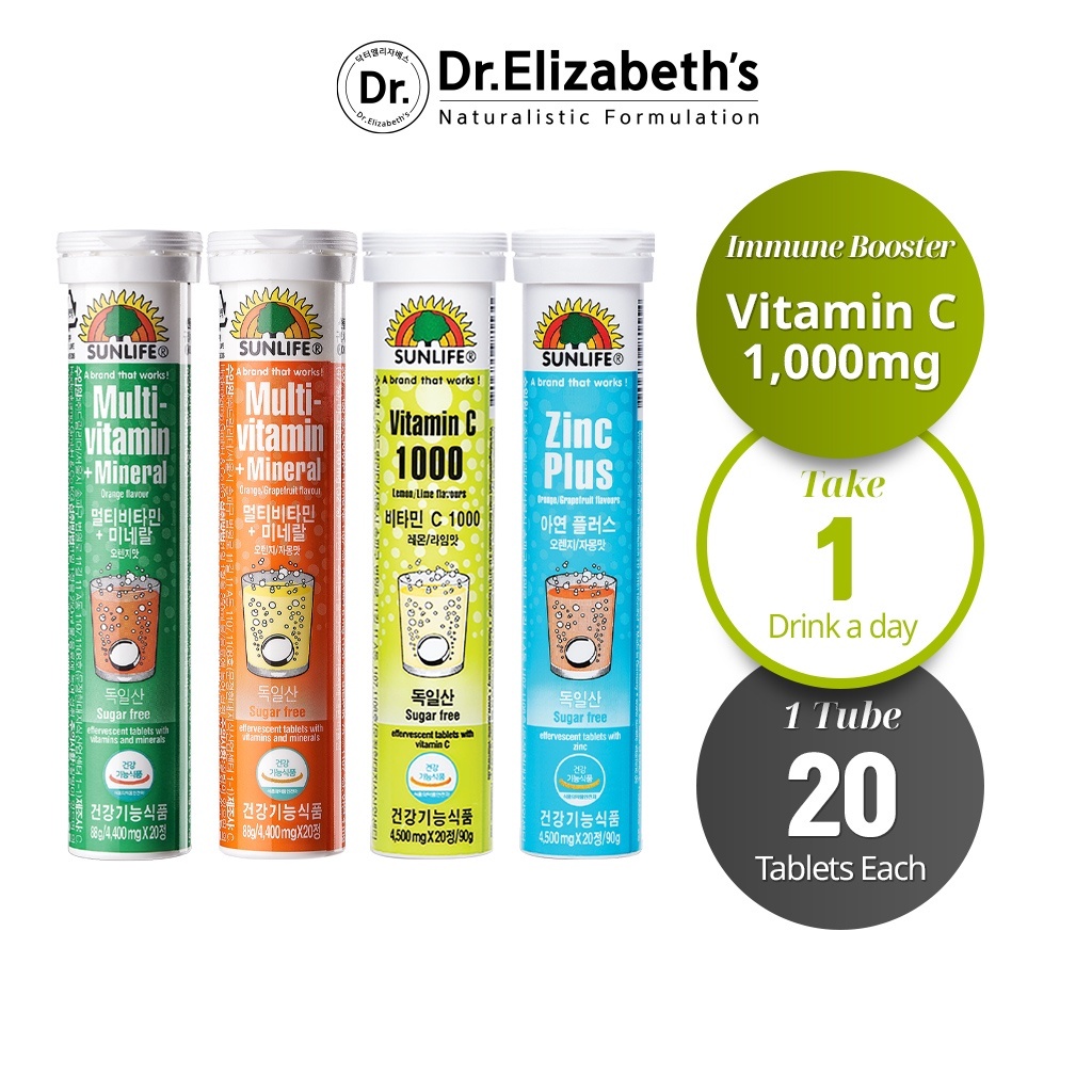Sunlife Effervescent Vitamin 4 Types (2 Multi + Vitamin C + Zinc Plus ...