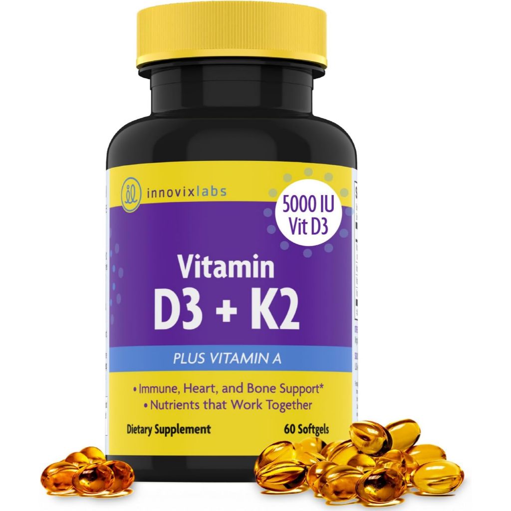 InnovixLabs Vitamin D3 K2-5000 IU 60 Softgels Vitamin D3 plus 600 mcg ... InnovixLabs Vitamin D3 K2-5000 IU 60 Softgels Vitamin D3 plus 600 mcg ...