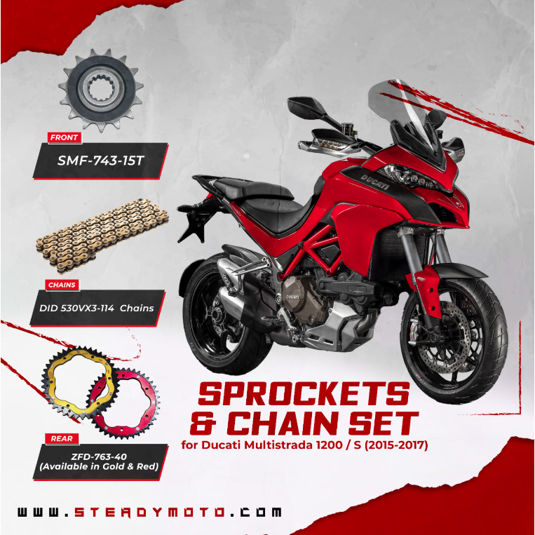 Sprockets & Chain Set for DUCATI Multistrada 1200 / S (2010-2017 ...