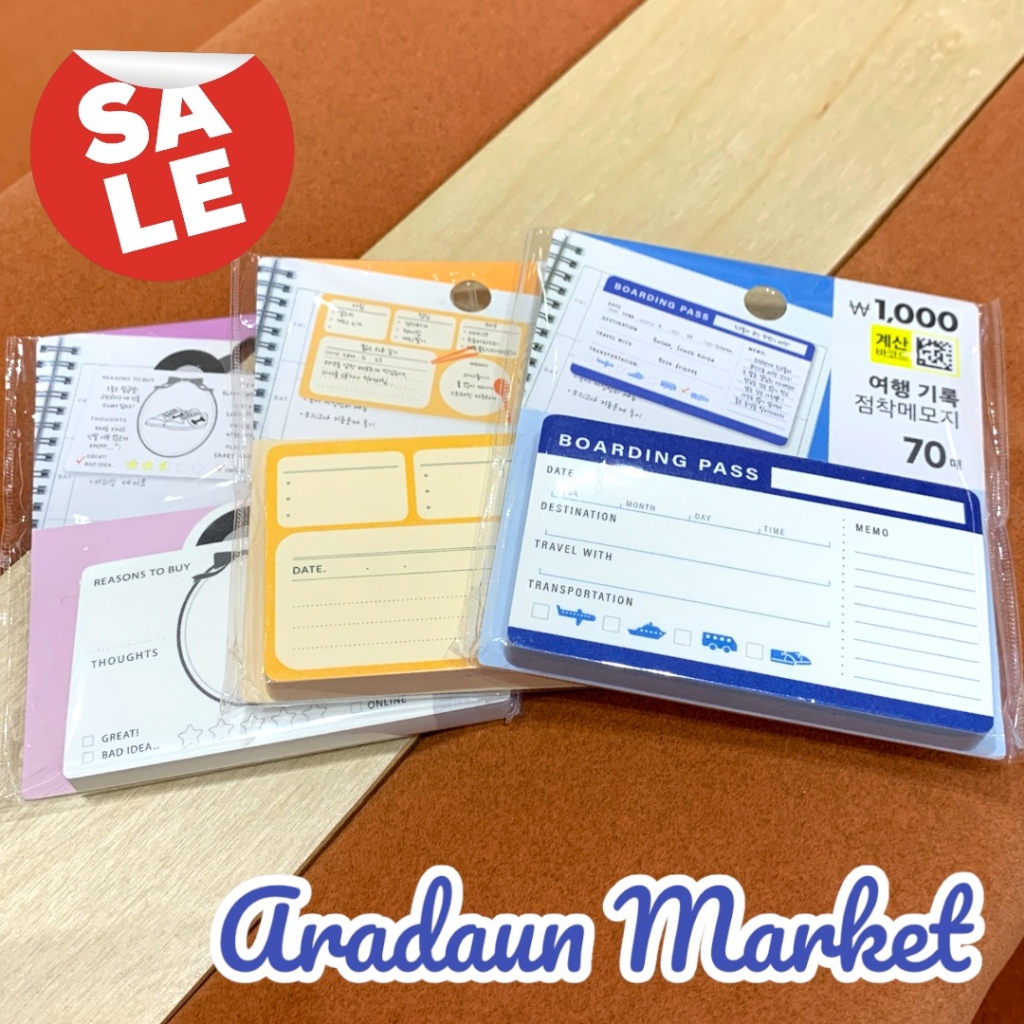 [KOREA DESIGN] DAISO Record Sticky Note Memo Series, Travel Diet ...
