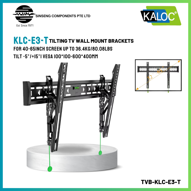 Kaloc KLC-E3-T 40inch - 65inch Flat Panel Tilt Wall Mount Monitor / TV ...