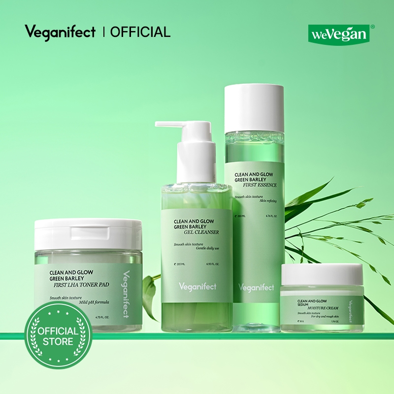 [Veganifect] Clean and Glow All SET / Gel Cleanser + Toner Pad + Cream + 1st Essence + Sheet ...