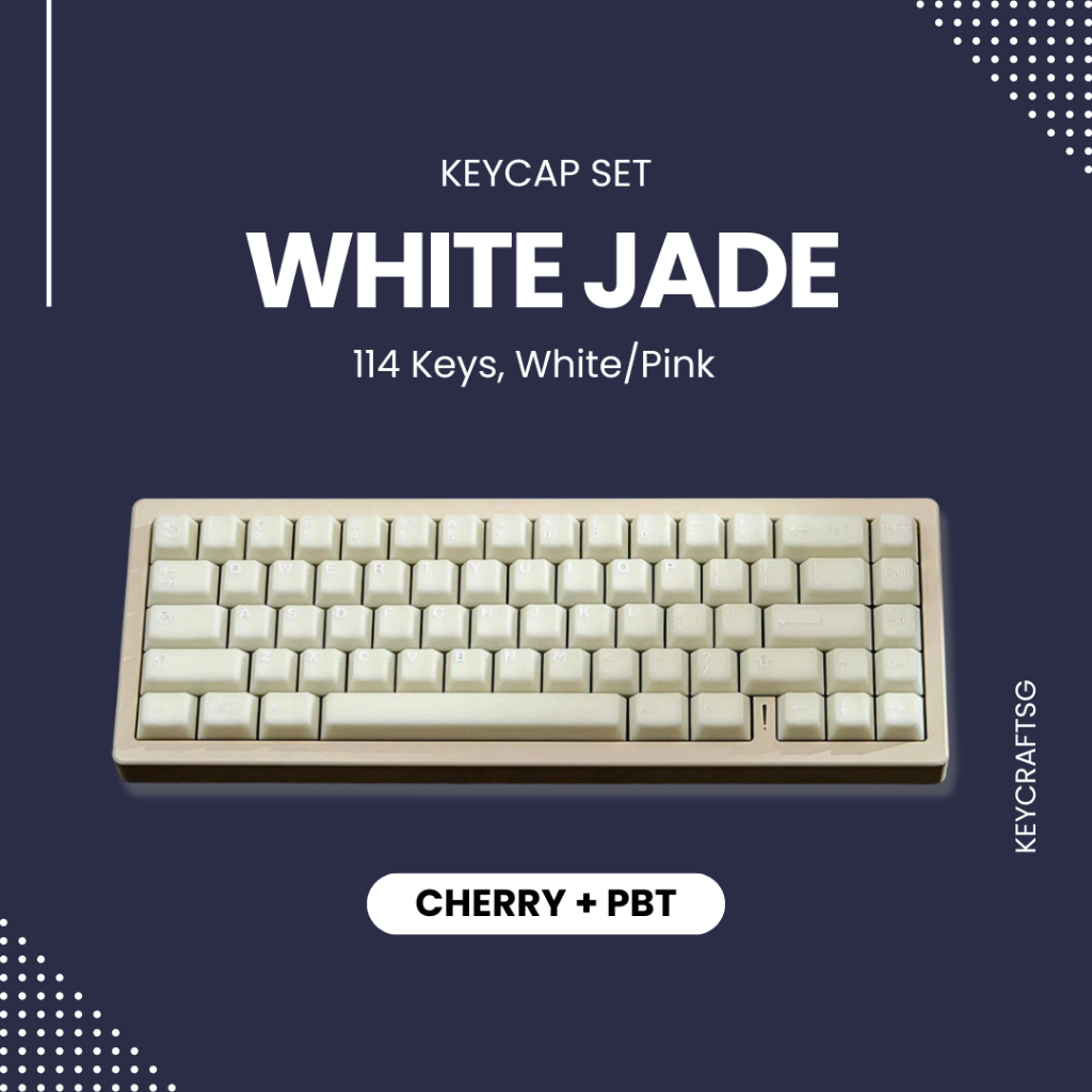 White Jade Translucent Keycaps Cherry Profile PBT Double-shot Pink ...