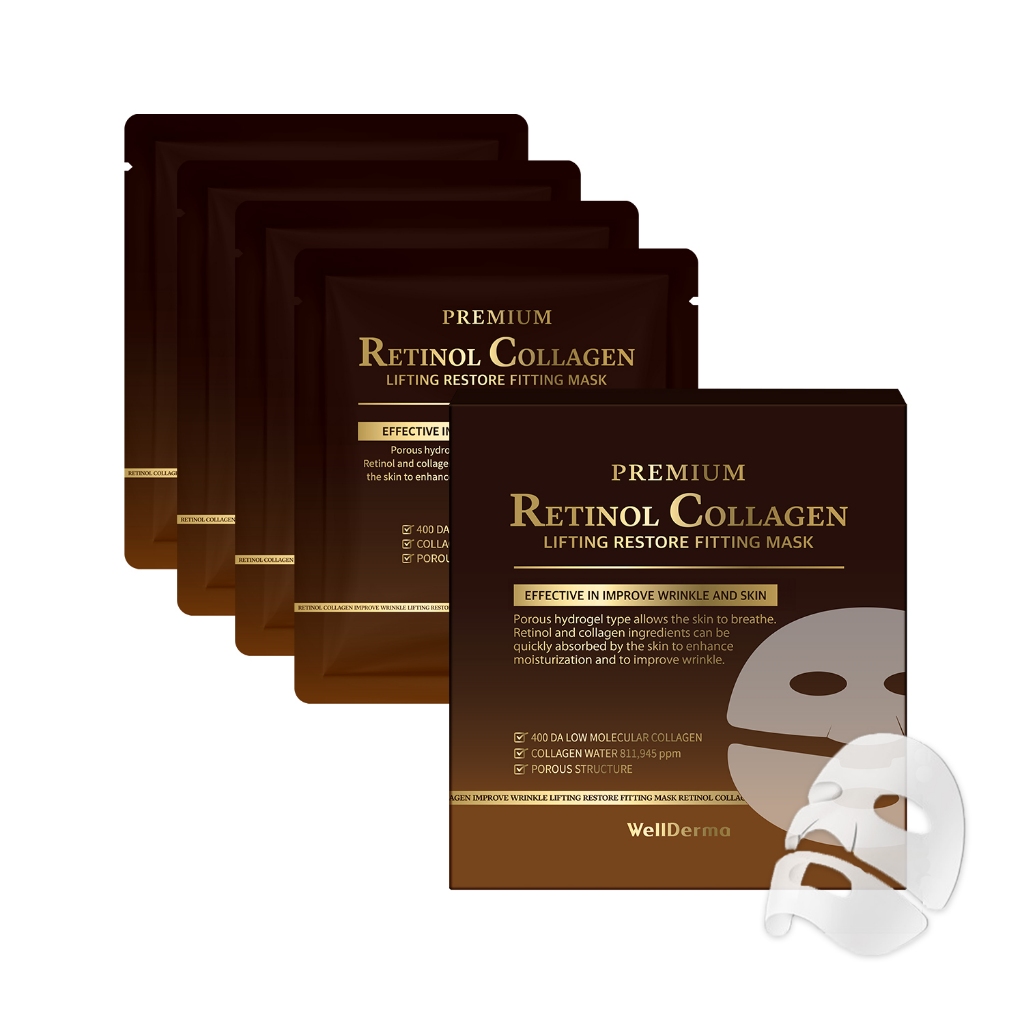 [Official Mall]WELLDERMA Premium Retinol Collagen Restore Fitting Mask ...