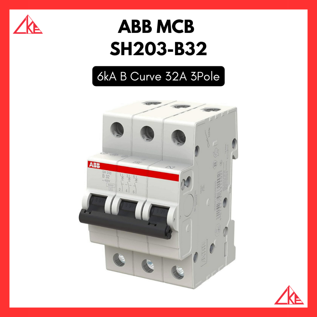ABB MCB SH203-B32 6kA B Curve 32A 3 Pole Miniature Circuit Breaker | Shopee Malaysia