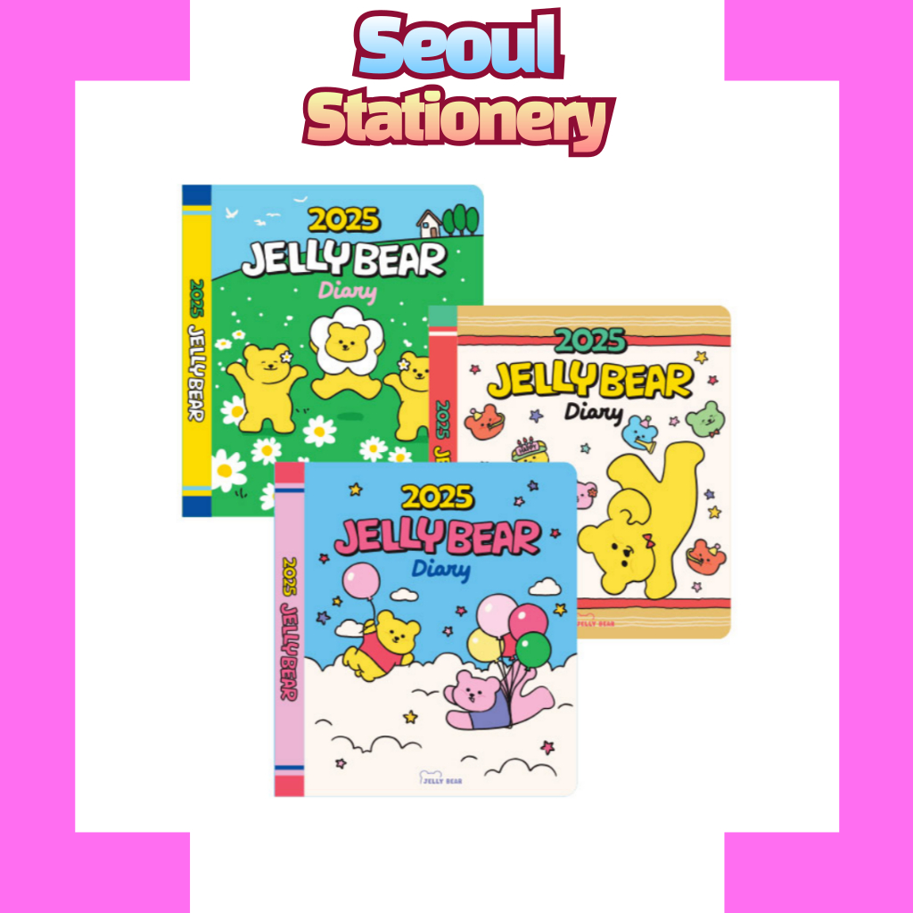 (Diary 2025)[Korea Shipping] 2025 Jelly Bear Diary Portable Memo Notepad Kraft Diary Student ...