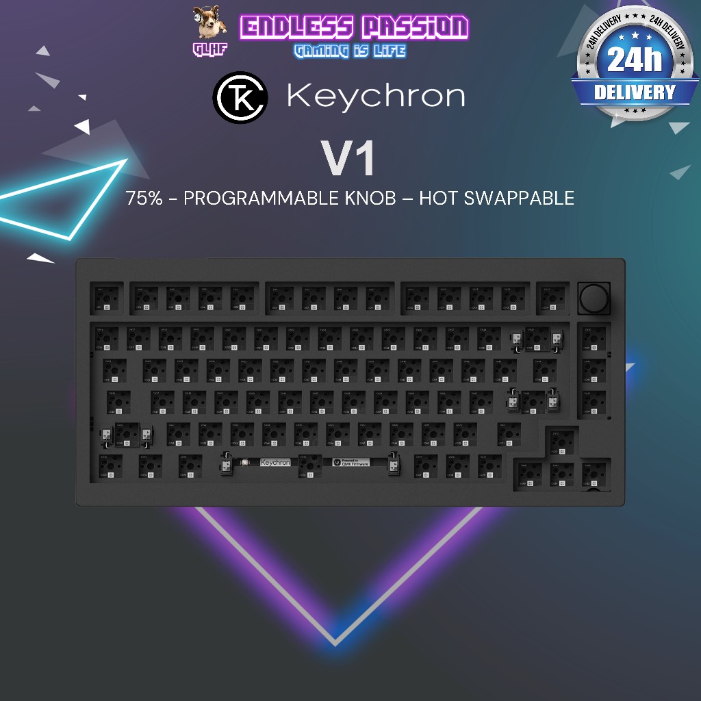 Keychron V1 QMK Custom Mechanical Keyboard - Barebone Knob | Shopee ...