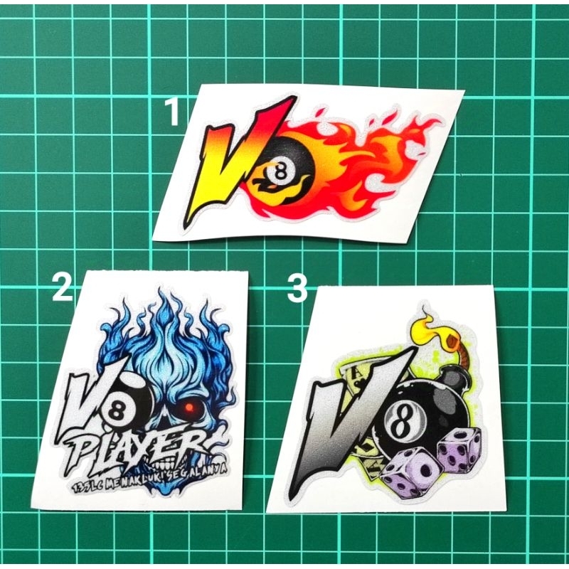 Sticker LC V8 Api / V8 Dadu / V8 Player / V8 Nation Sticker Printing ...