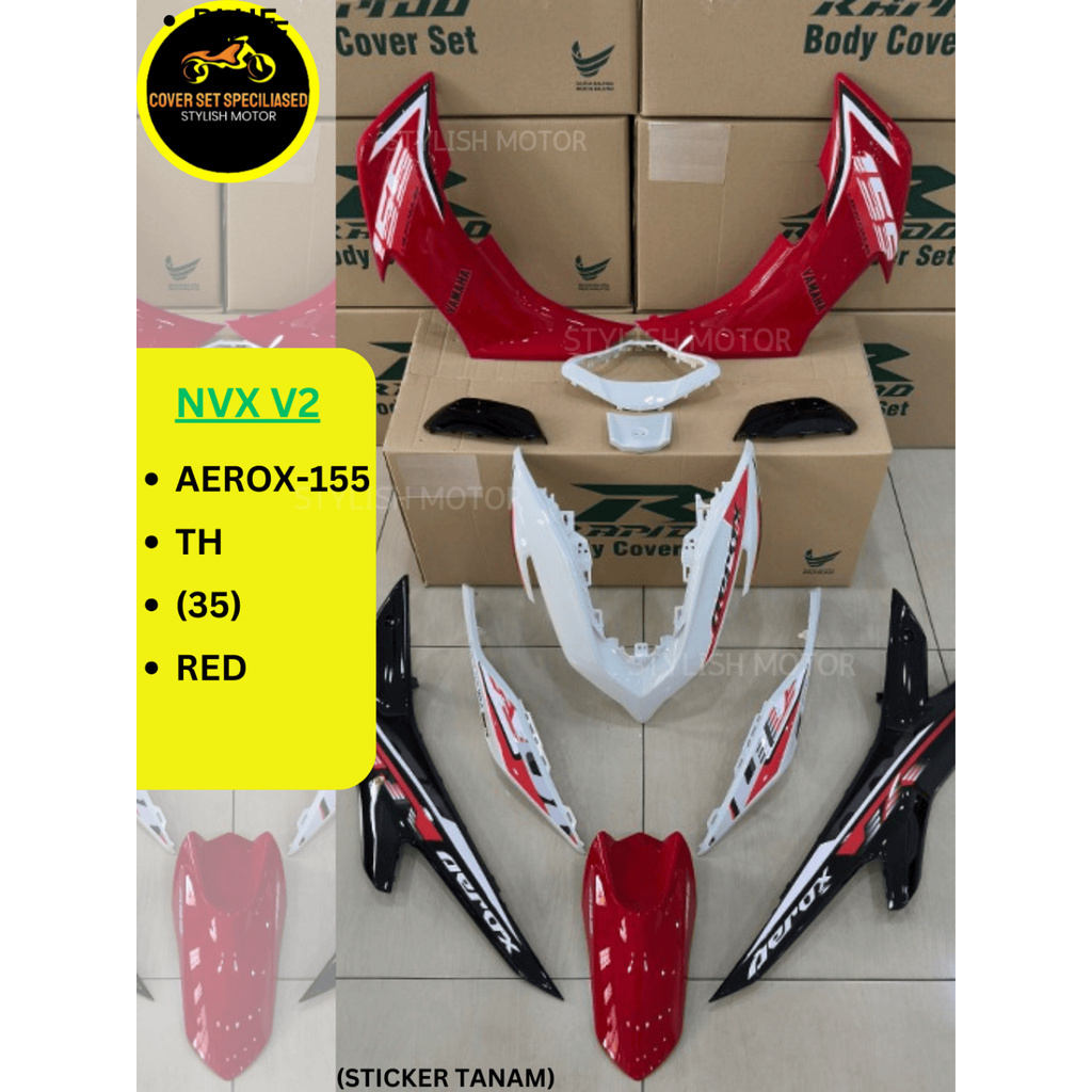 RAPIDO Cover Set YAMAHA Nvx V2 Aerox-155 TH (35) Red Nardo Grey ...