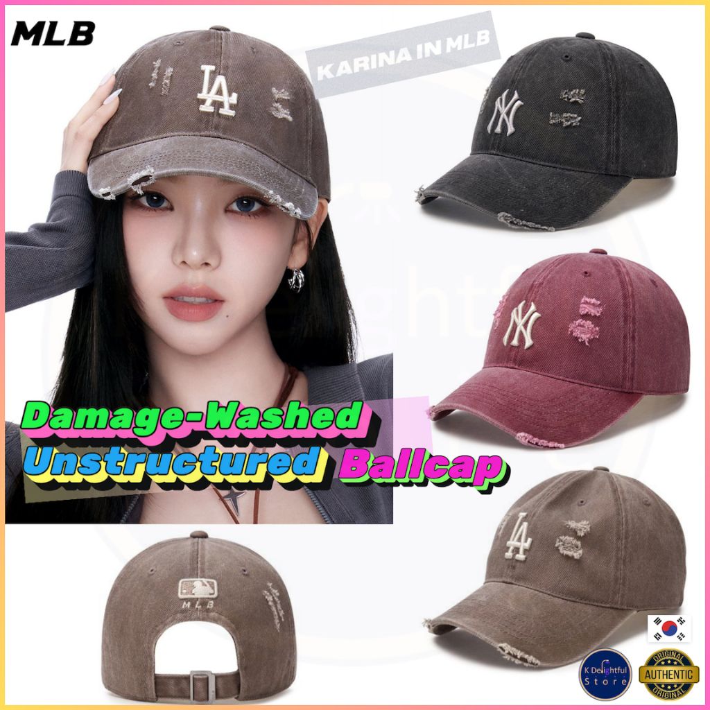 MLB Damage-Washed Unstructured Ballcap / KARINA IN MLB | Shopee Malaysia