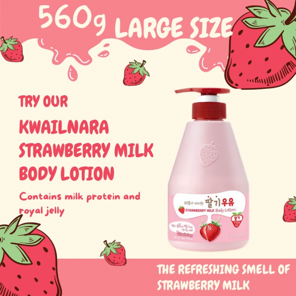 [From Korea] Strawberry Scent Body Lotion 560g / Strawberry lotion Brightening moisturizer ...
