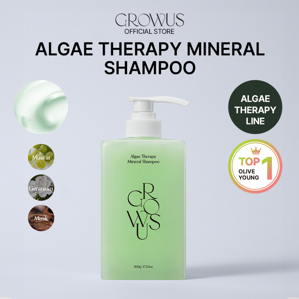 [GROWUS Official] Algae Therapy Mineral Shampoo 500g | Shopee Malaysia