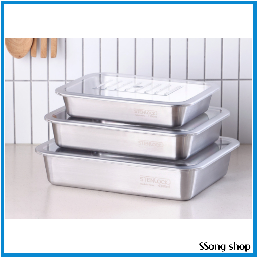 Stenlock Korean Stainless Steel Rectangular Container | Shopee Malaysia