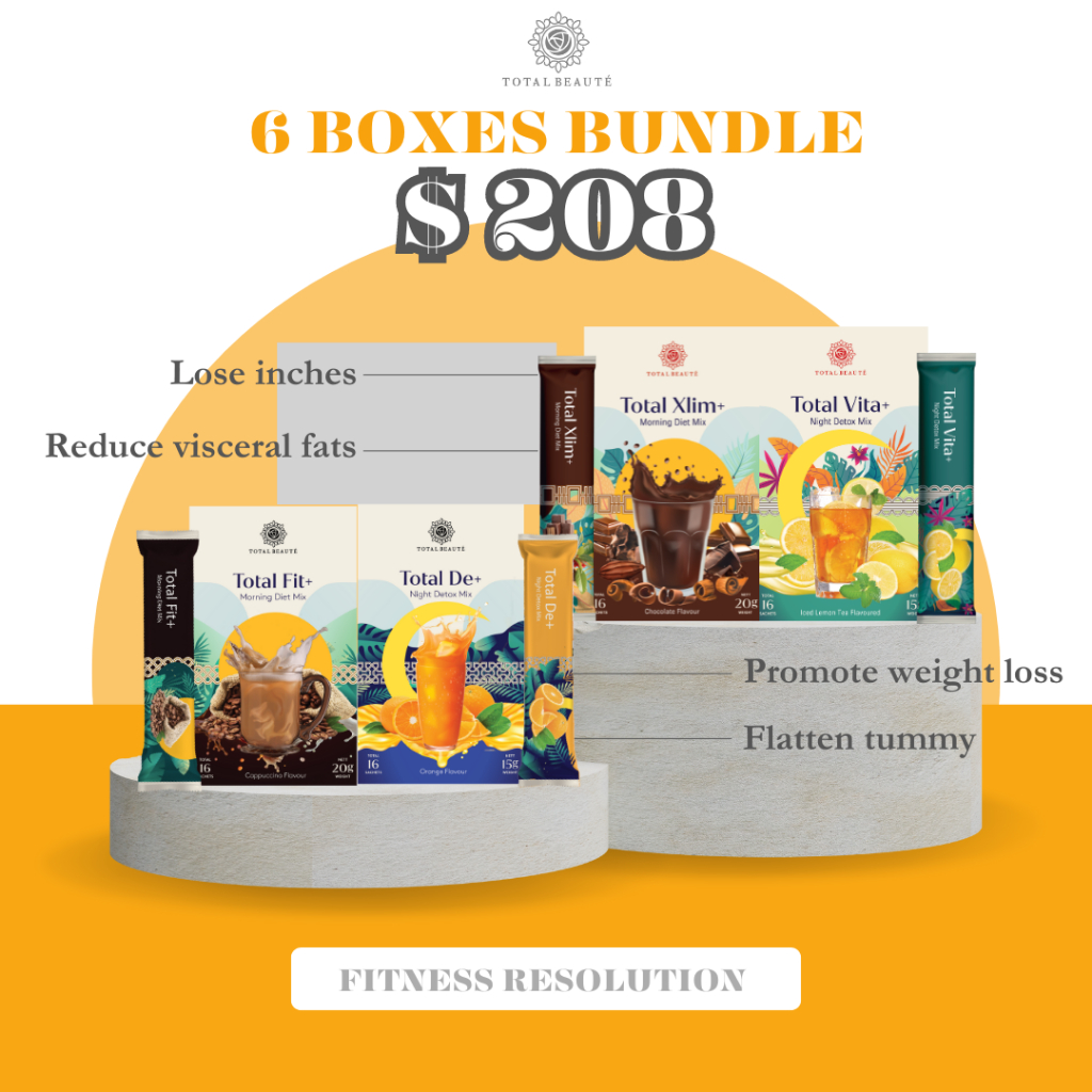 Total Beaute slimming supplement 6 boxes bundle- 10天见效燃脂减肥瘦身排毒饮料 ...