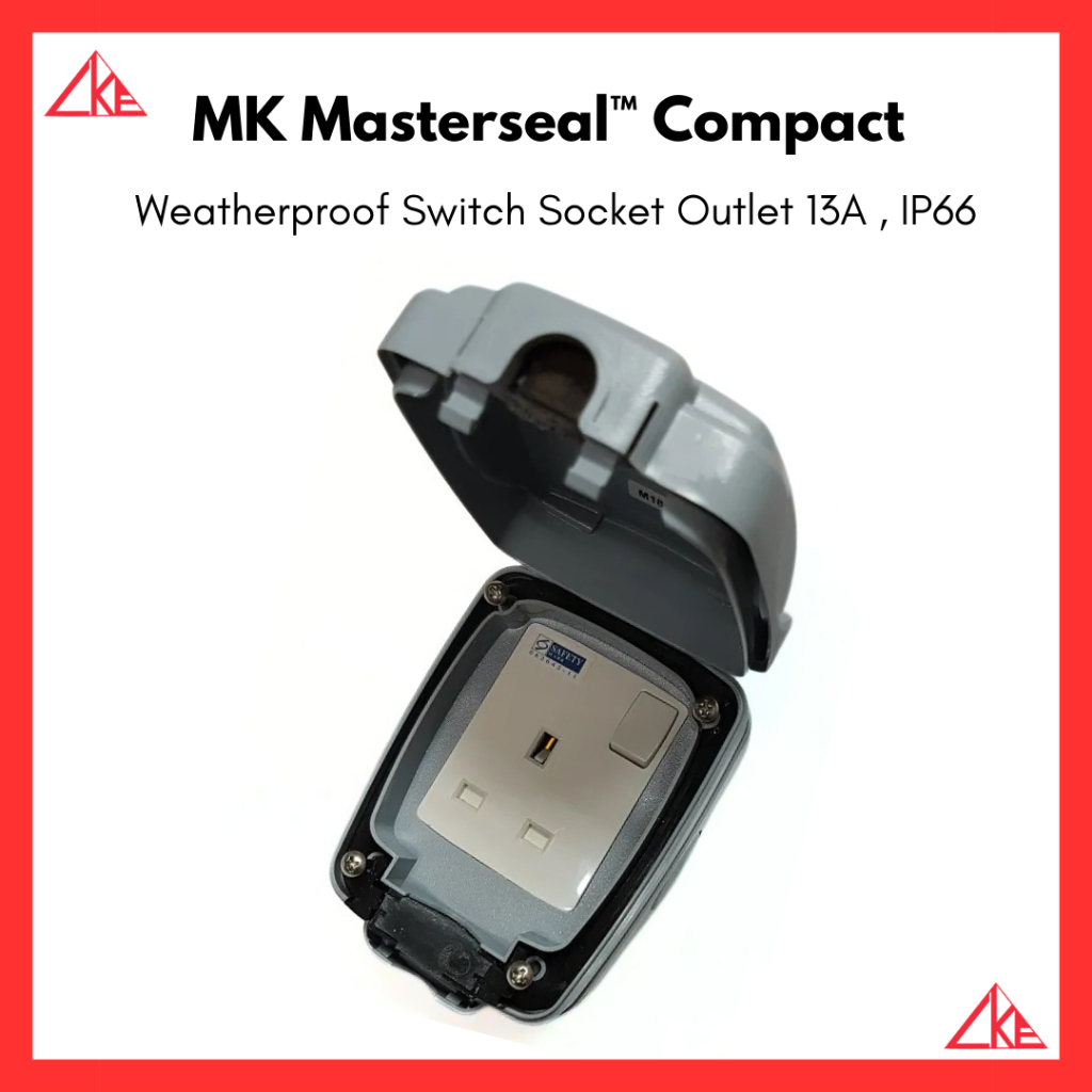 MK Masterseal Compact Weatherproof Switch Socket Outlet 13A, IP66 ...