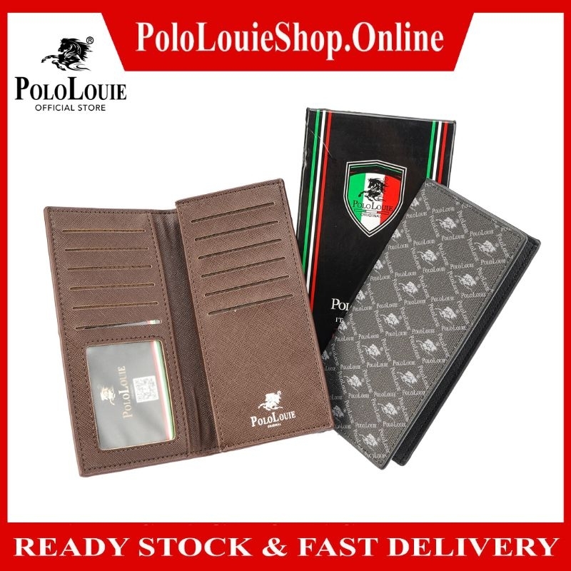 Original Polo Louie Men Cross Monogram Leather Long Wallet Premium Long ...