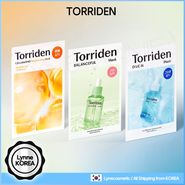 TORRIDEN Brightening Facial Mask 3 Kinds / Select one (Moisture, CICA ...