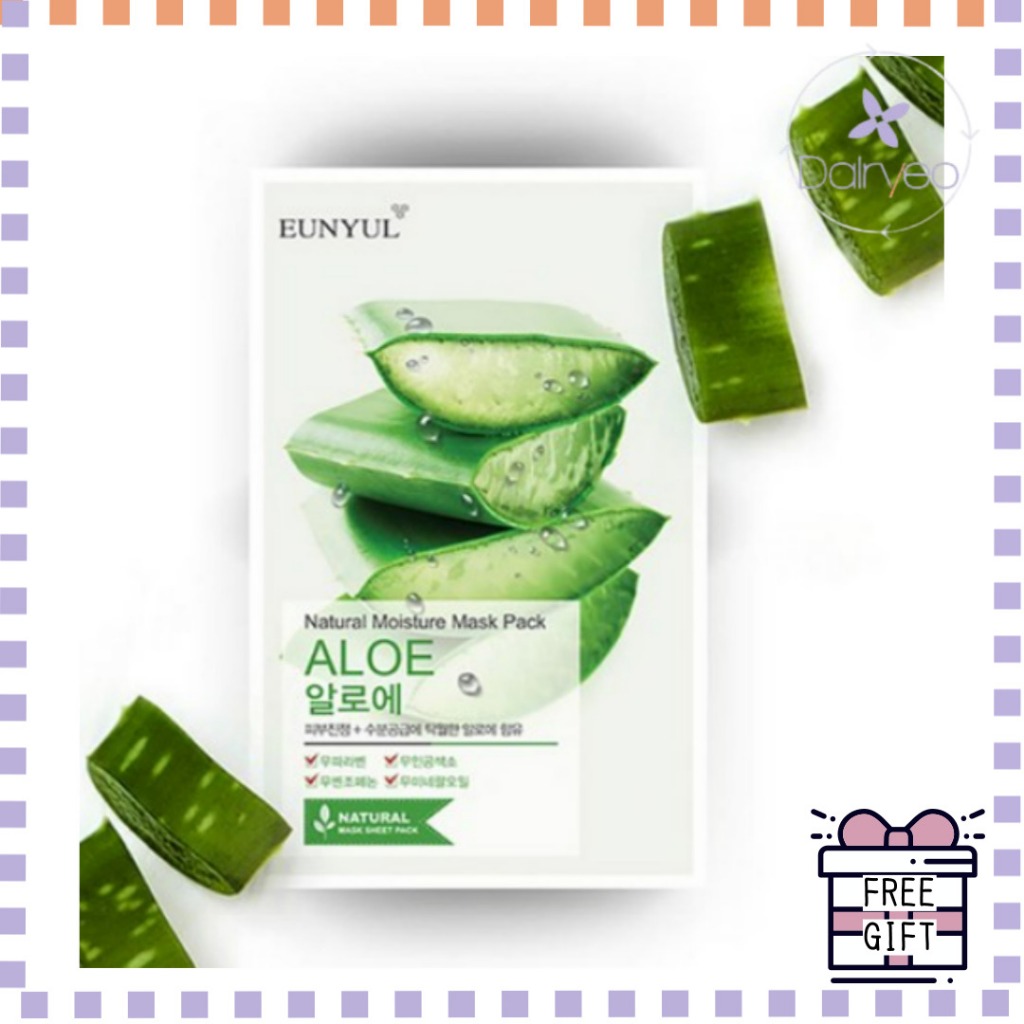 Eunyul Natural Aloe Mask Pack, 1 sheet Korean Mask Pack Genuine Korean Cosmetics Sheet Pack Aloe ...