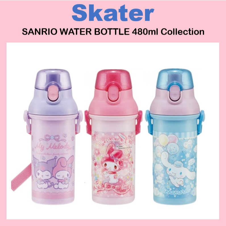 [SKATER] Sanrion MyMelody Kuromi Cinnamroll Antibacterial Drinking Plastic One Touch water ...