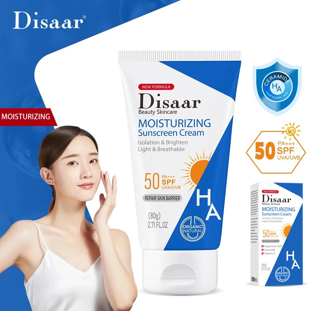 Disaar SPF 50 PA+++ MAX UVA/UVB Hyaluronic Acid & Ceramide Sunscreen ...