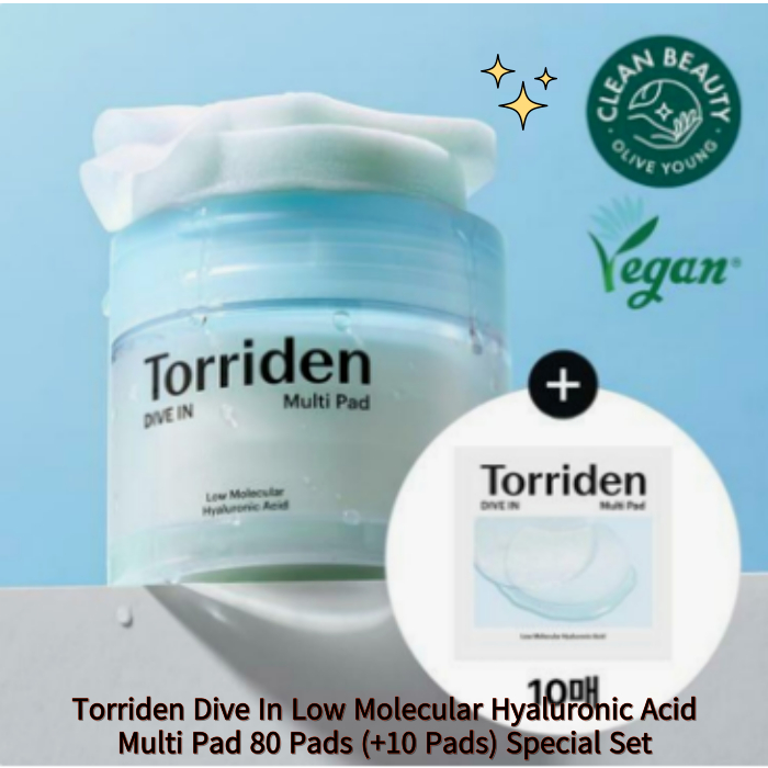Torriden Dive In Low Molecular Hyaluronic Acid Multi Pad 80 Pads (+10 ...