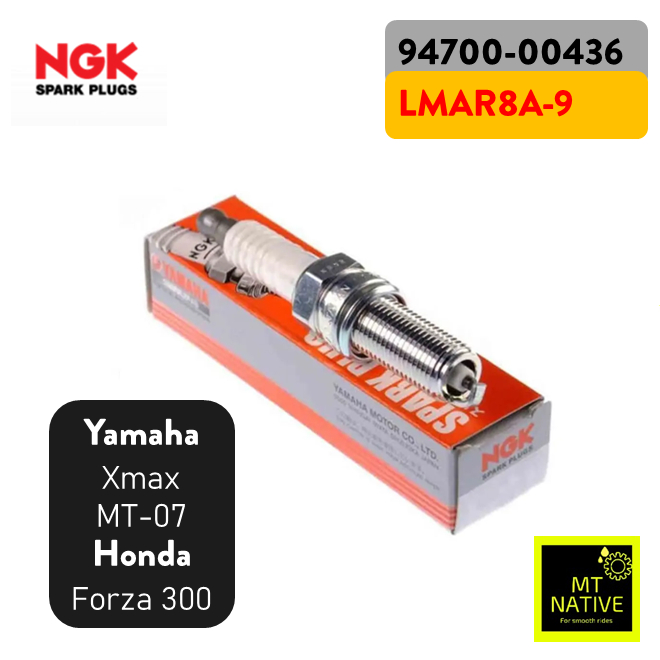 Yamaha XMAX Spark plug NGK LMAR8A-9 LMAR8A9 94700-00436 Forza NSS300 MT07 MT-07 | Shopee Malaysia