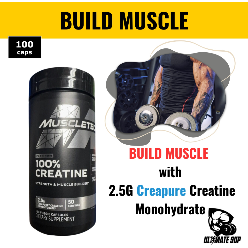MuscleTech, Platinum 100% Creatine, Veggie Capsules, Strength & Muscle ...