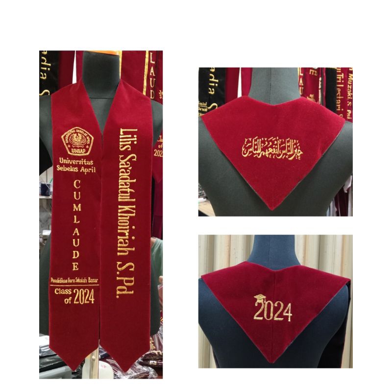 Graduation Sling Necklace Model V Necklace Using Back Embroidery Or 2 ...