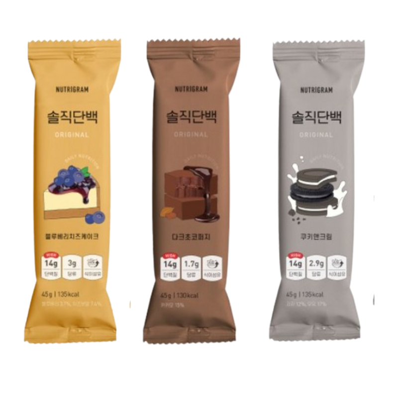 Nutrigram Protein Bar Dark Chocolate Fudge, Cookie & Cream, Blueberry ...