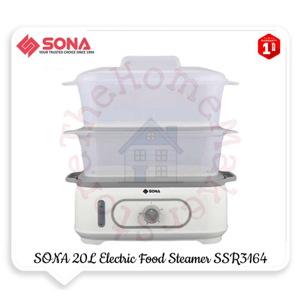 SONA 20L Electric Food Steamer SSR3164 | SSR 3164 (1 Year Warranty ...
