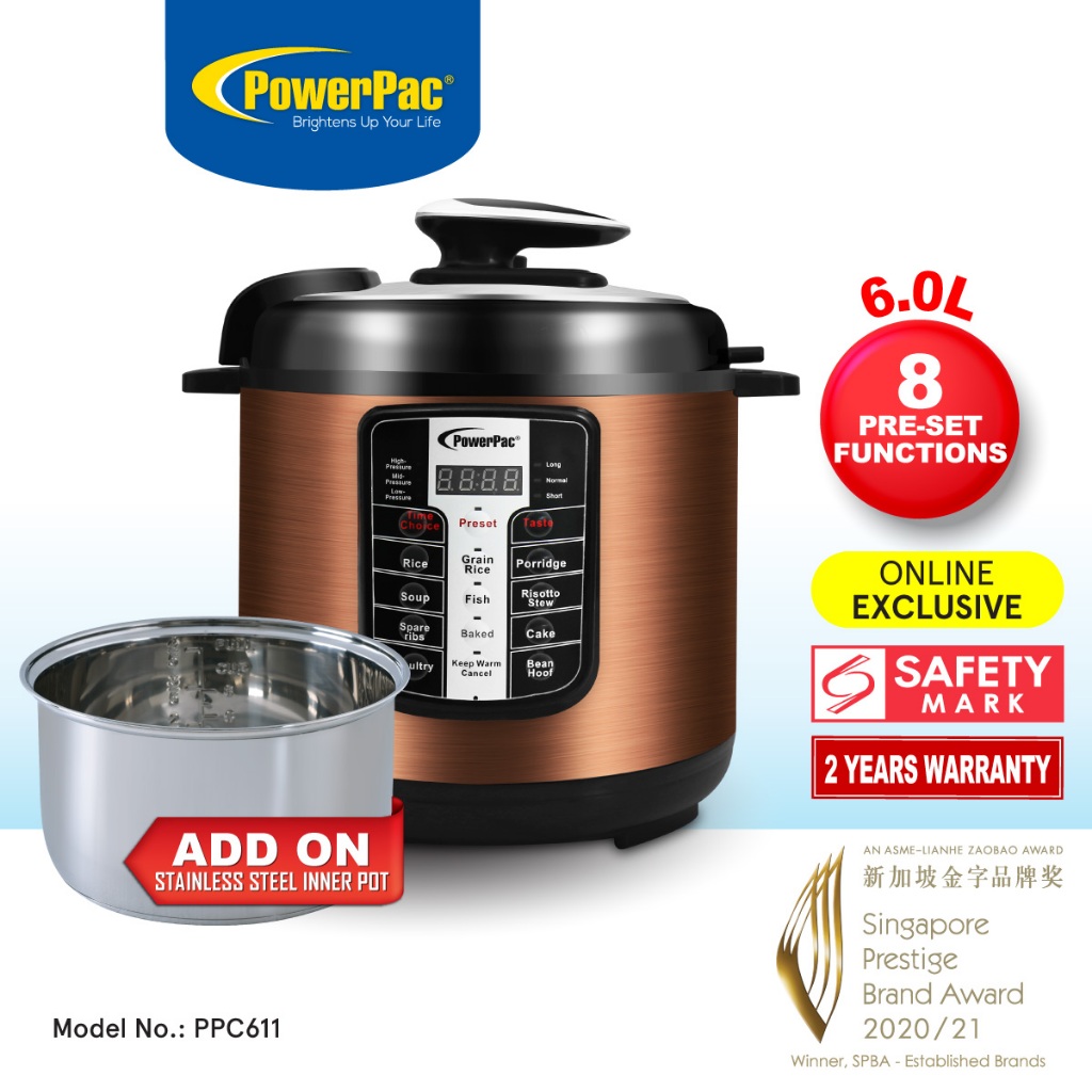 PowerPac Electric PRESSURE COOKER 6.0L, Rice cooker, Multi Cooker ...