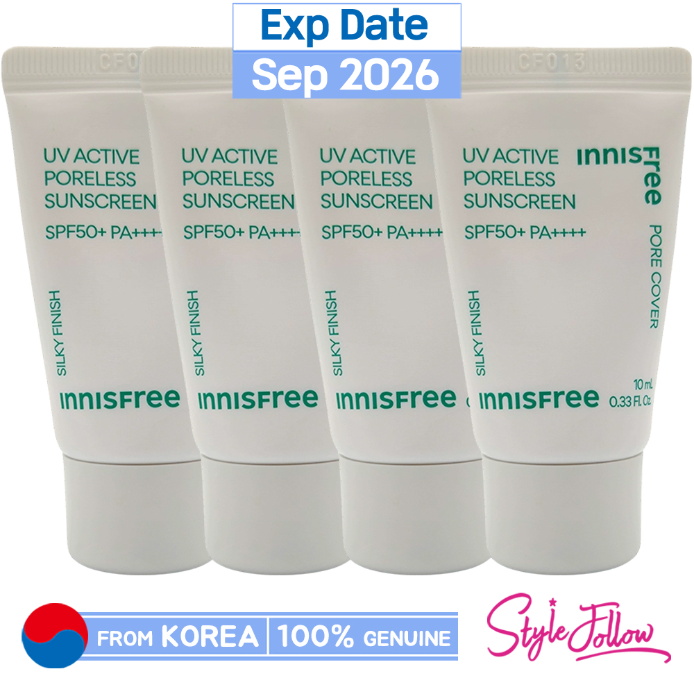4pcs/40ml ️[INNISFREE] UV Active Poreless Sunscreen 10ml (SPF50+/PA ...