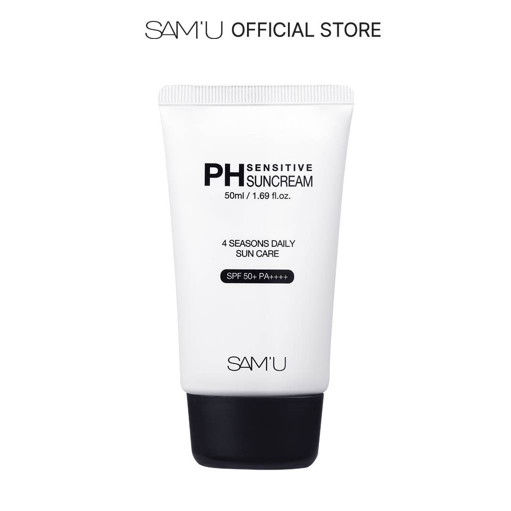 SAM’U PH Sensitive Sun Cream 50ml, SPF 50+ PA++++, Lightweight, Moisturizing & Soothing ...