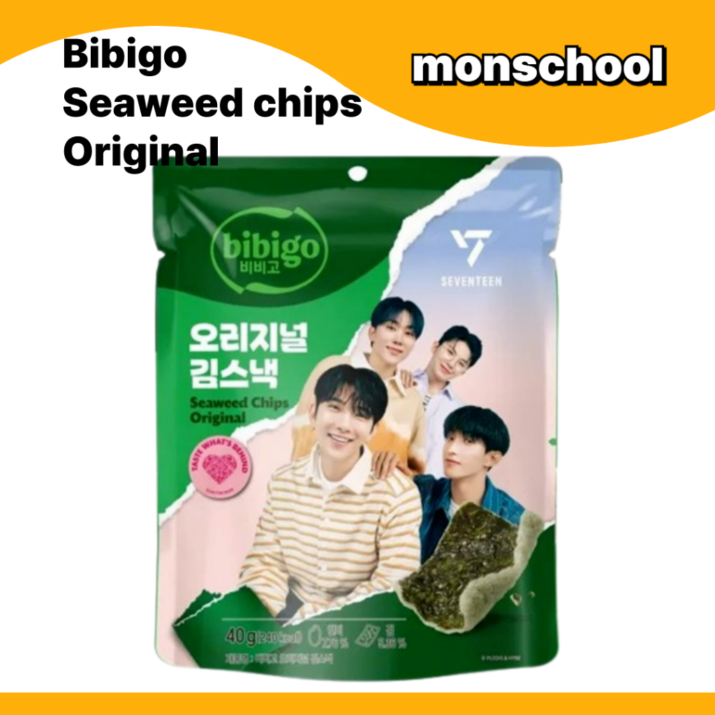Bibigo Seaweed Chips Snack Original / 40g / Korean Crispy Seaweed Snack ...
