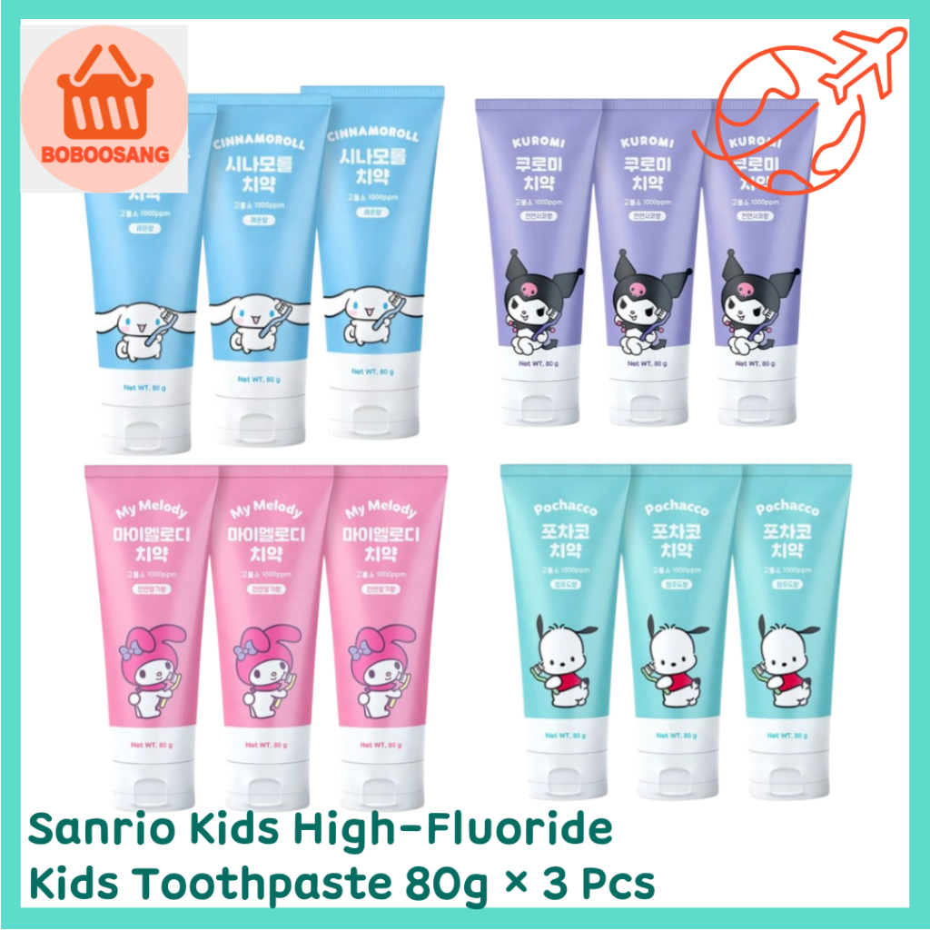 Sanrio Kids High-Fluoride Kids Toothpaste 80g × 3 Pcs(Pick 1 ...