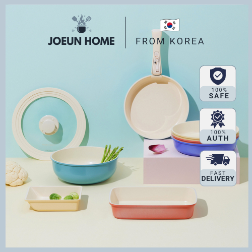 [Genuine Product] Blue Deep Anti-Stick Pan With Lid IH Roichen Korea ...