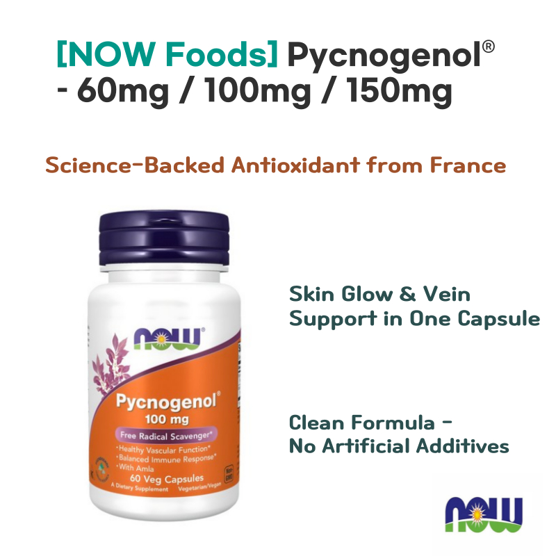 [NOW Foods] Pycnogenol® – 60mg / 100mg / 150mg | Premium Skin ...