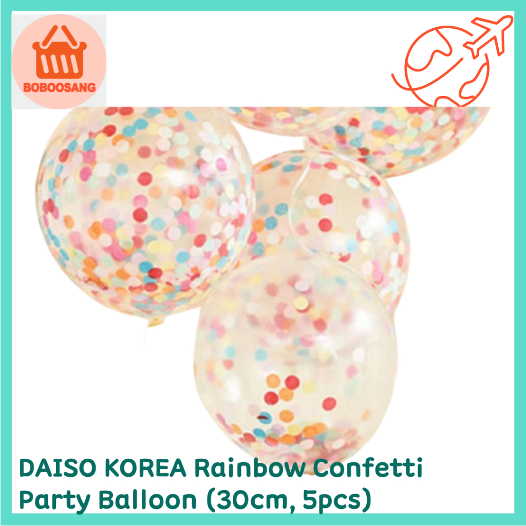 DAISO KOREA Rainbow Confetti Party Balloon (30cm, 5pcs) | Shopee Malaysia