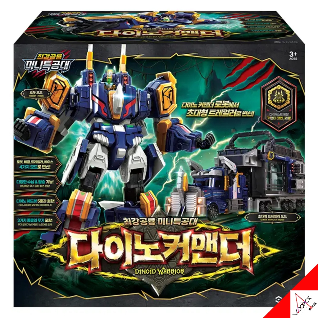 Miniforce Dinoid Warrior DINO COMMANDER Transformer Robot Trailer Toy ...