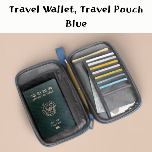 (Korea Daiso) Travel Wallet Travel Pouch Blue passport holders | Shopee ...