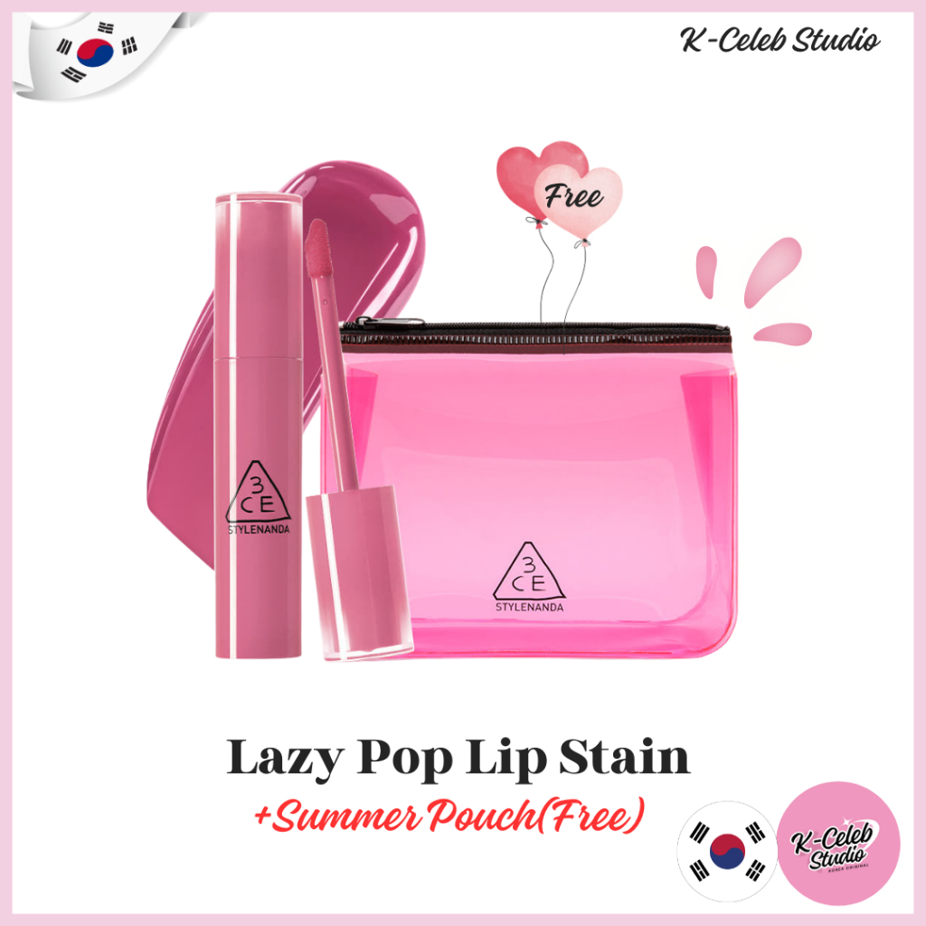 3ce Lazy Pop Lip Stain 4.5g+Lazy Summer Pouch Set | Shopee Malaysia