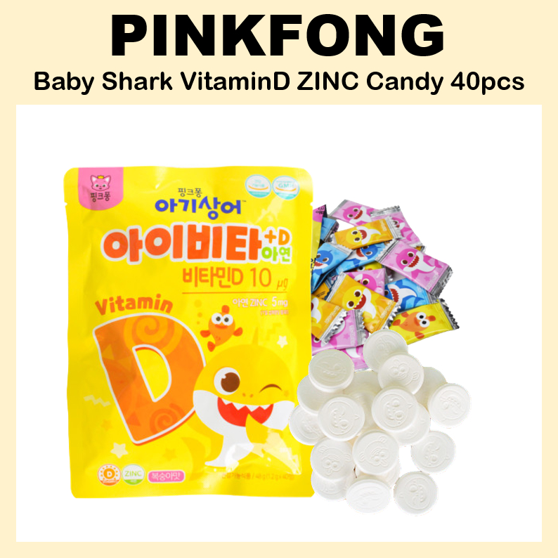 [PINKFONG] Baby Shark VitaminD ZINC Candy 40pcs | Shopee Malaysia